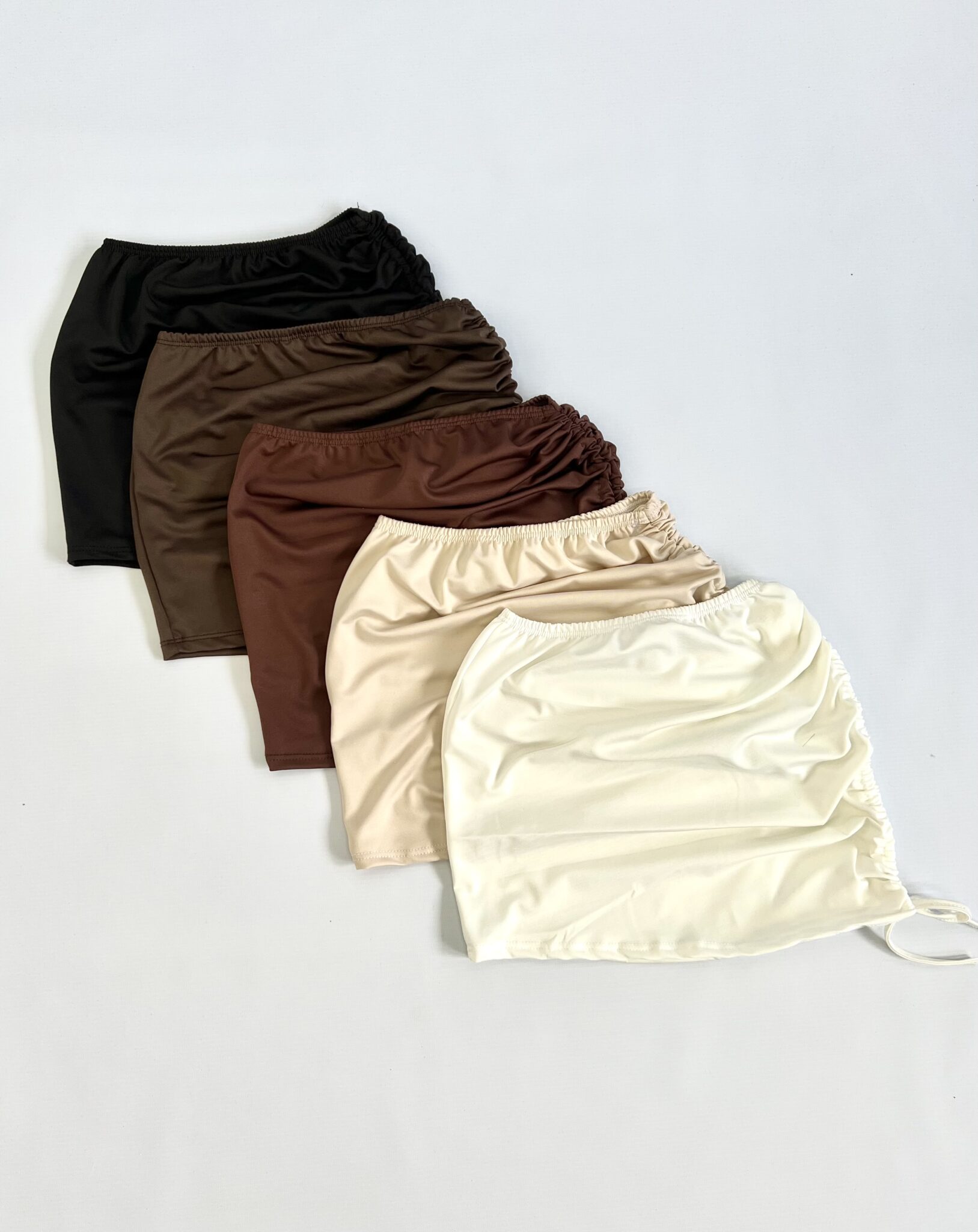 607/M-POLLERA MINI MICROFIBRA LATERAL FRUNCE CORDON CON ELASTICO ...