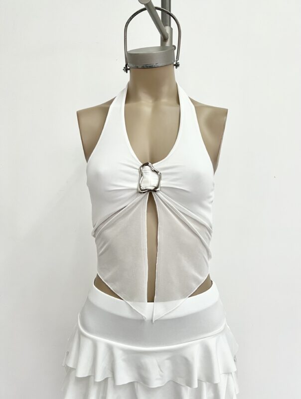 4118/T-TOP MARILYN TUL HEBILLA ONDULADO CON FORRO PECHERA – Bronze